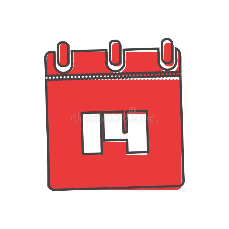 Vector Calendar Icon on Cartoon Style on White Isolated Background ...