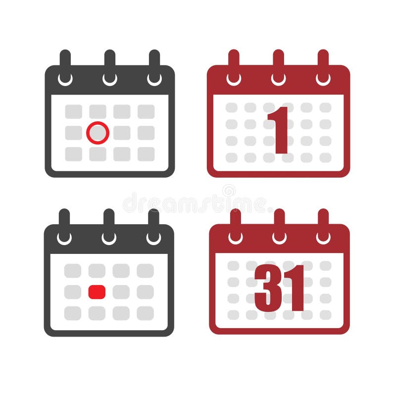 Vector calendar icon set. stock vector. Illustration of highlighted ...