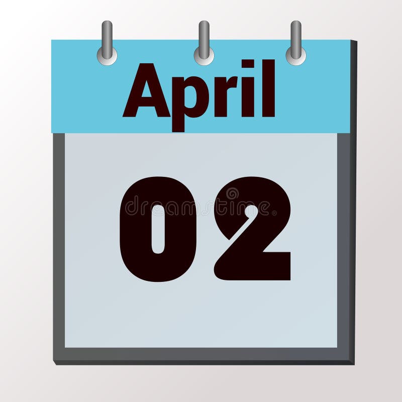 Vector Calendar Page with Date April 2, Light Colors Stock Vector ...