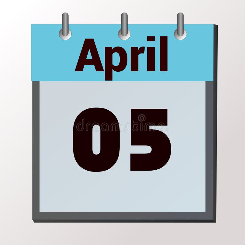 Vector Calendar Page with Date April 5, Light Colors Stock Vector ...