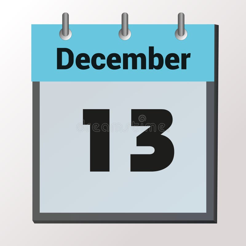 Vector Calendar Page with Date December 13, Light Colors Stock Vector ...
