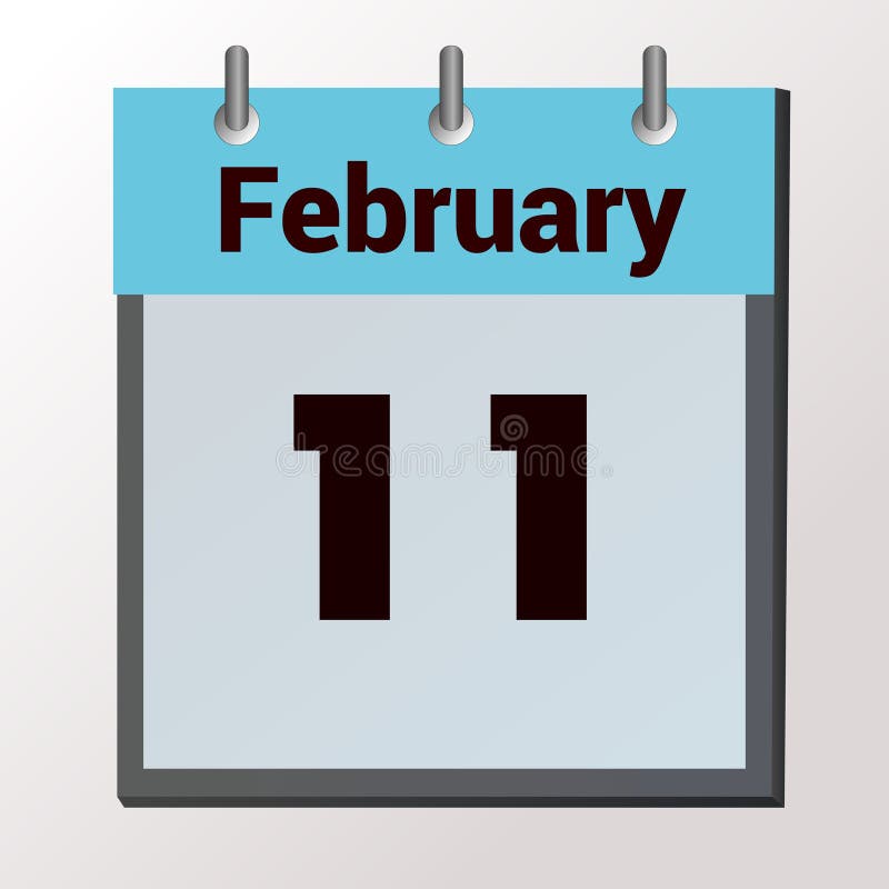 Vector Calendar Page with Date February 11, Light Colors Stock ...