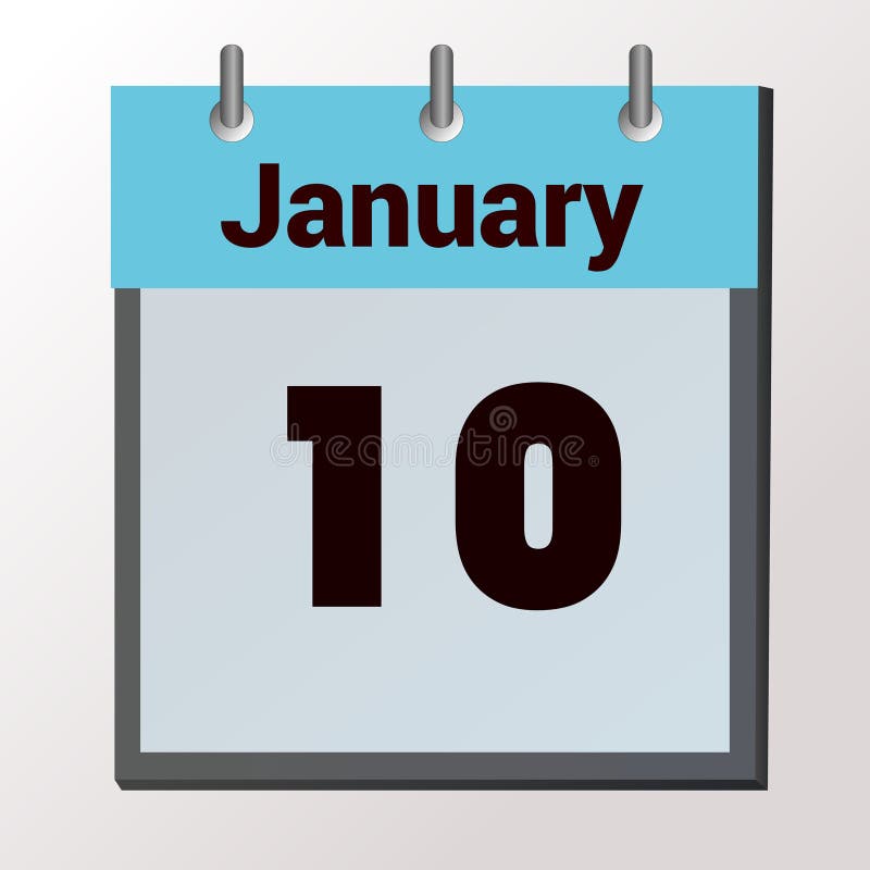 Vector Calendar Page with Date January 10, Light Colors Stock Vector ...