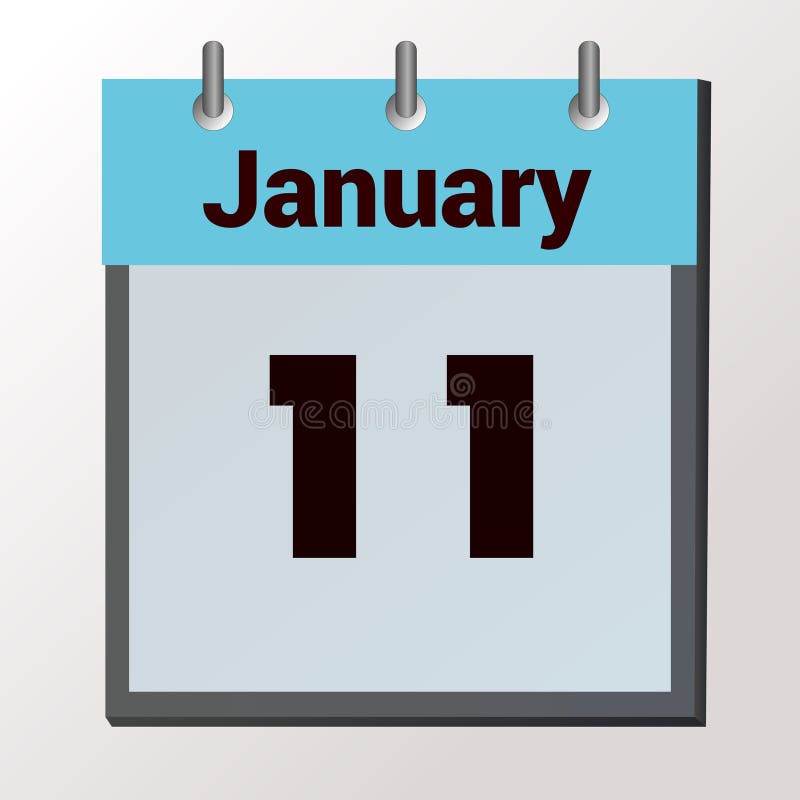 Vector Calendar Page with Date January 11, Light Colors Stock ...
