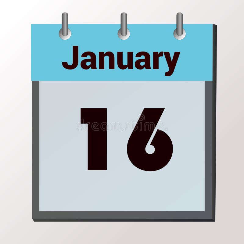 Vector Calendar Page with Date January 16, Light Colors Stock ...