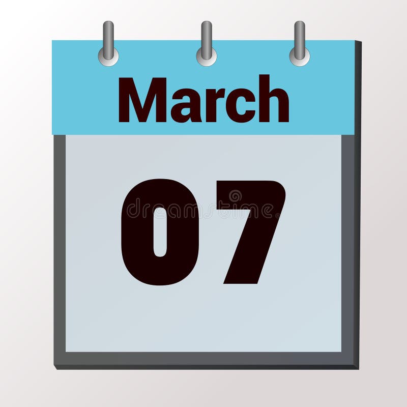 Vector Calendar Page with Date March 7, Light Colors Stock Vector ...