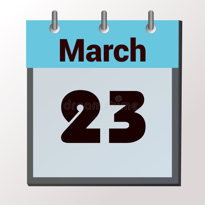 Vector Calendar Page with Date March 23, Light Colors Stock Vector ...