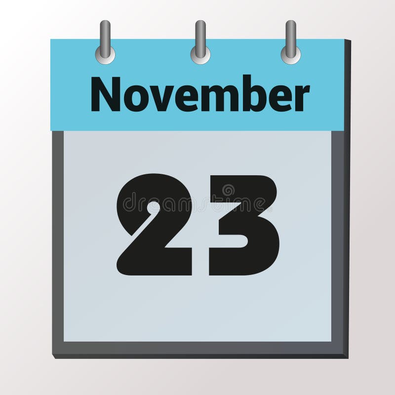 Vector Calendar Page with Date November 23, Light Colors Stock Vector ...