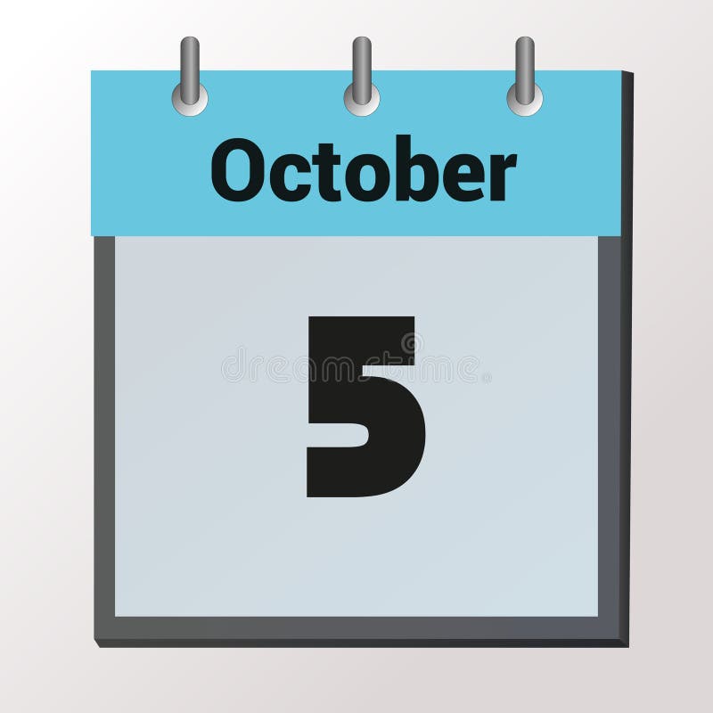 Vector Calendar Page with Date October 19, Light Colors Stock Vector ...