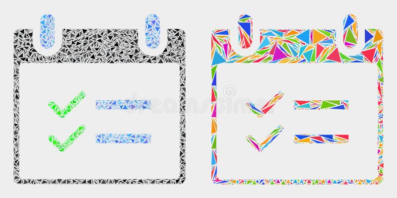 Vector Calendar Page Tasks Mosaic Icon of Triangle Items Stock Vector ...