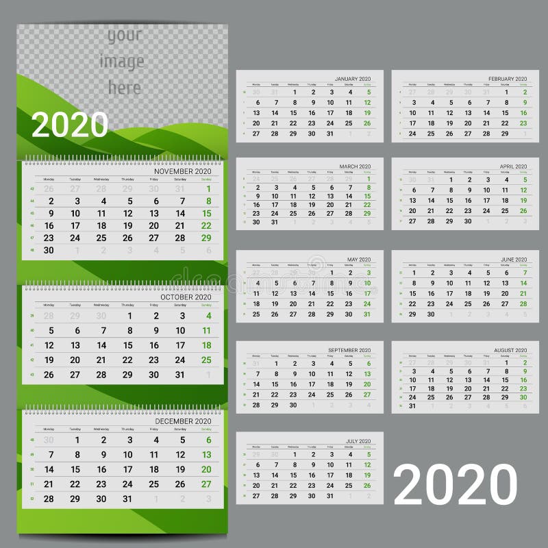 Vector Calendar 2020 - Planner for Three Month Stock Vector ...