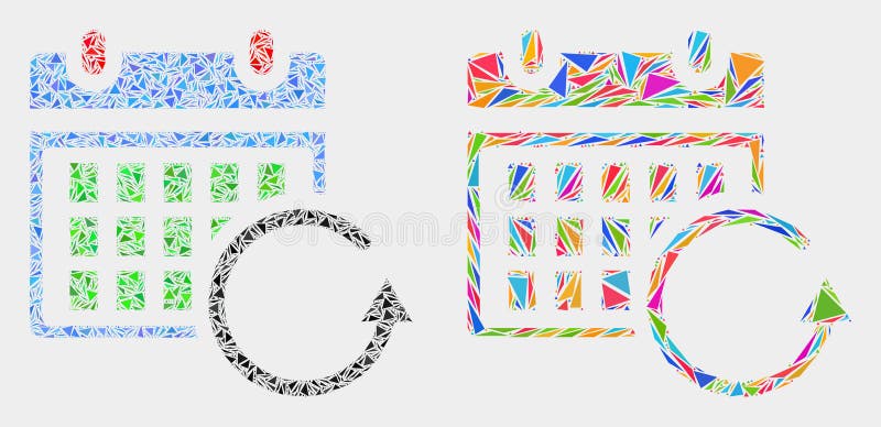 Vector Calendar Rollback Mosaic Icon of Triangle Items Stock Vector ...