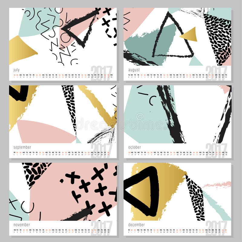 Calendar for 2017 Vector Template Stock Vector - Illustration of ...