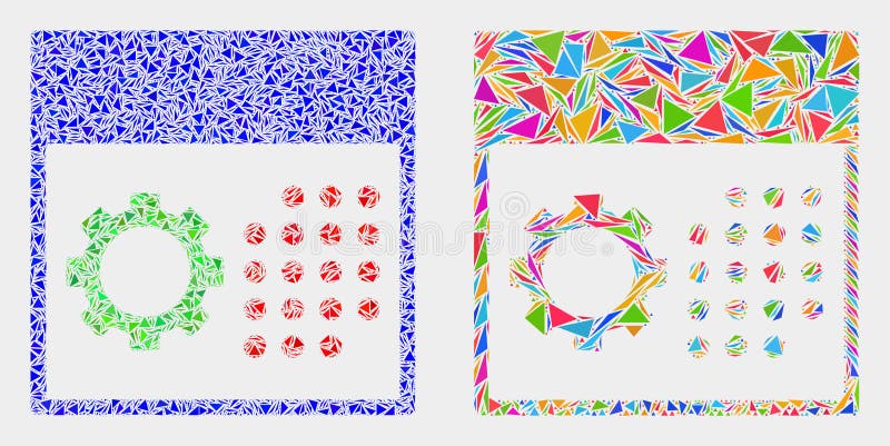 Vector Calendar Settings Mosaic Icon of Triangle Elements Stock Vector ...