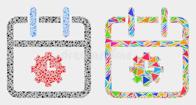 Vector Calendar Time Options Mosaic Icon of Triangle Elements Stock ...