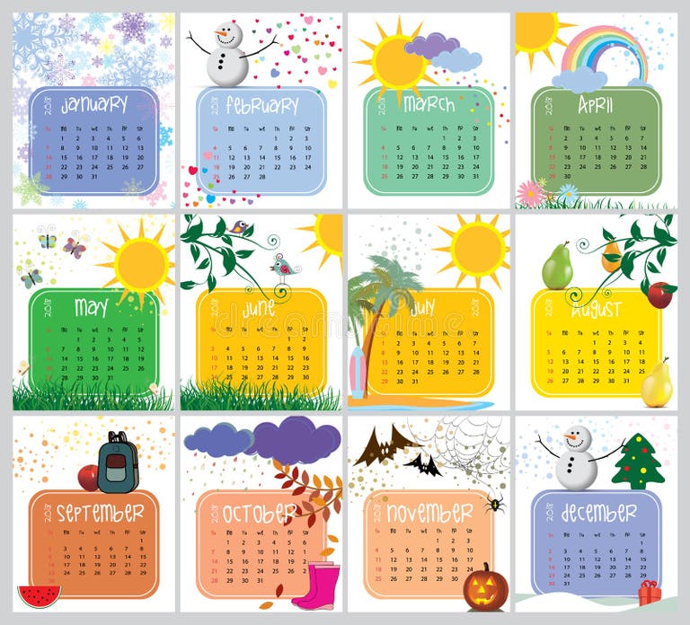 Unique Calendar Design Stock Illustrations – 5,519 Unique Calendar ...