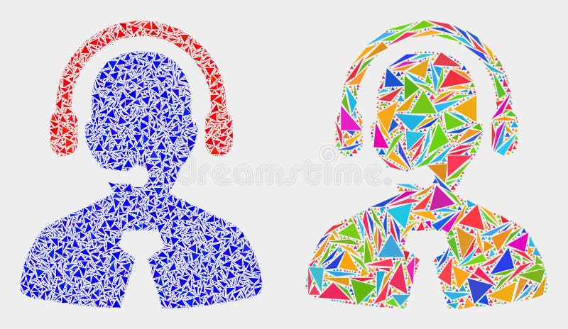 Vector Call Center Manager Mosaic Icon of Triangle Items Stock Vector ...