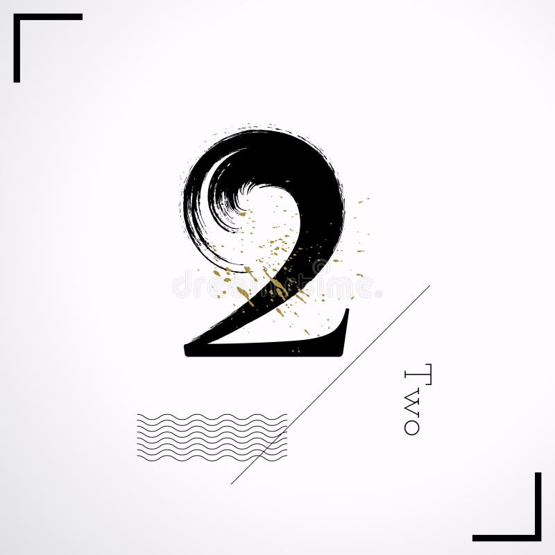 Vector of Calligraphic Ink Number Two 2 Stock Vector - Illustration of ...