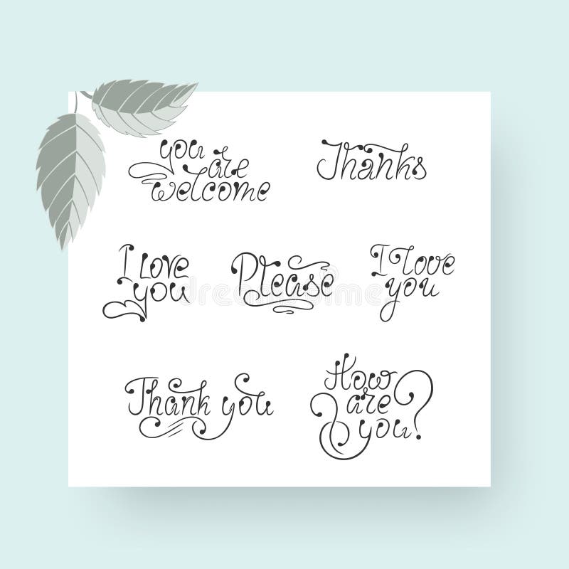 Vector Calligraphic Lettering Template for Messages with Presentation ...