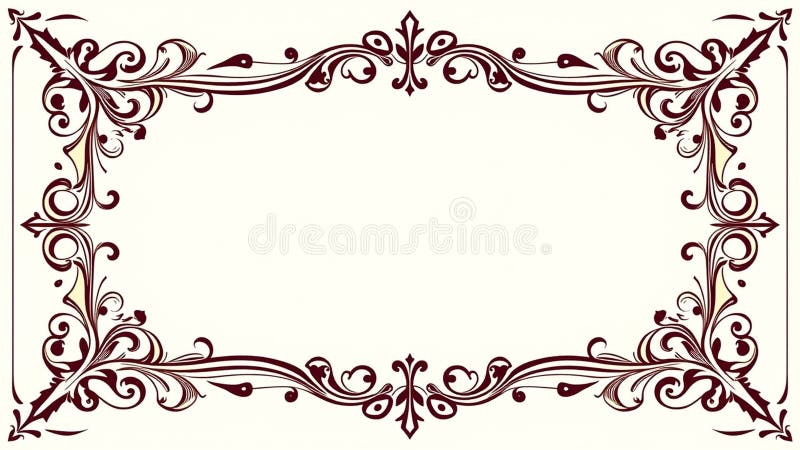 Vector Calligraphic Ornate Vintage Frame Border with Decorative Design ...