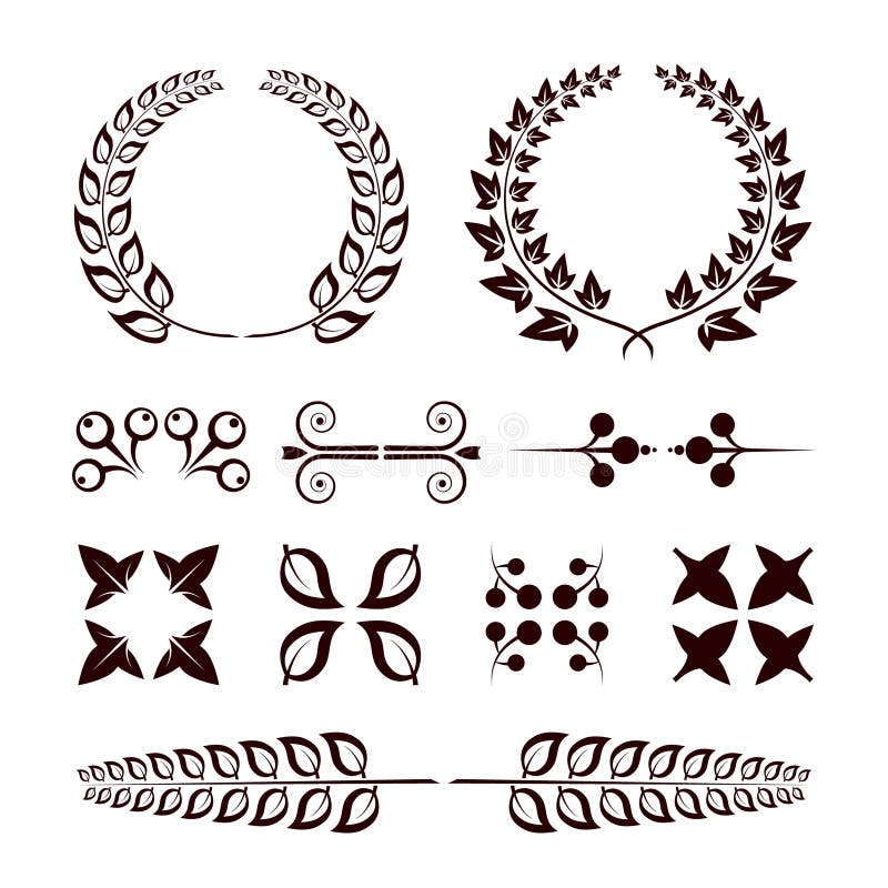 Vector Calligraphy Elements Set. Stock Vector - Illustration of ...