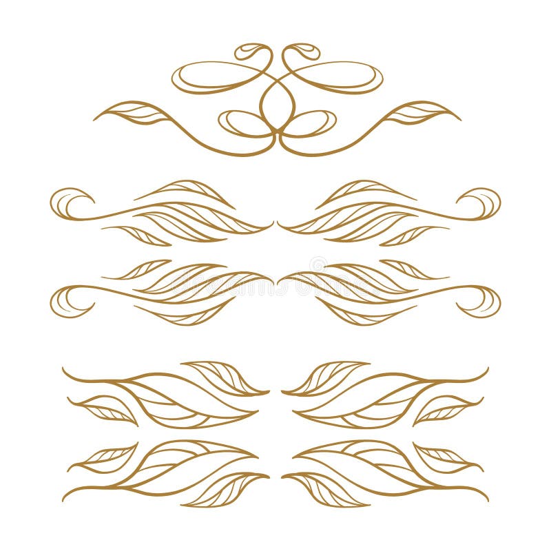 Vector Calligraphy Elements Set. Stock Vector - Illustration of ...