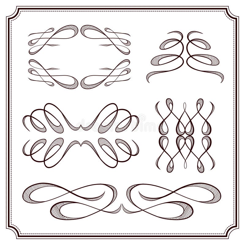 Vector Calligraphy Elements. Stock Vector - Illustration of invitation ...