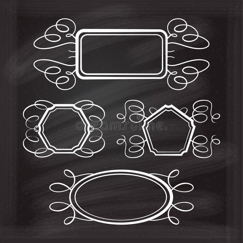 Vector Calligraphy Frames Set Stock Vector - Illustration of elegant ...