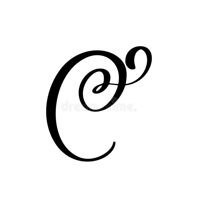 Vector Calligraphy Hand Drawn Letter C. Script Font Logo Icon Stock ...