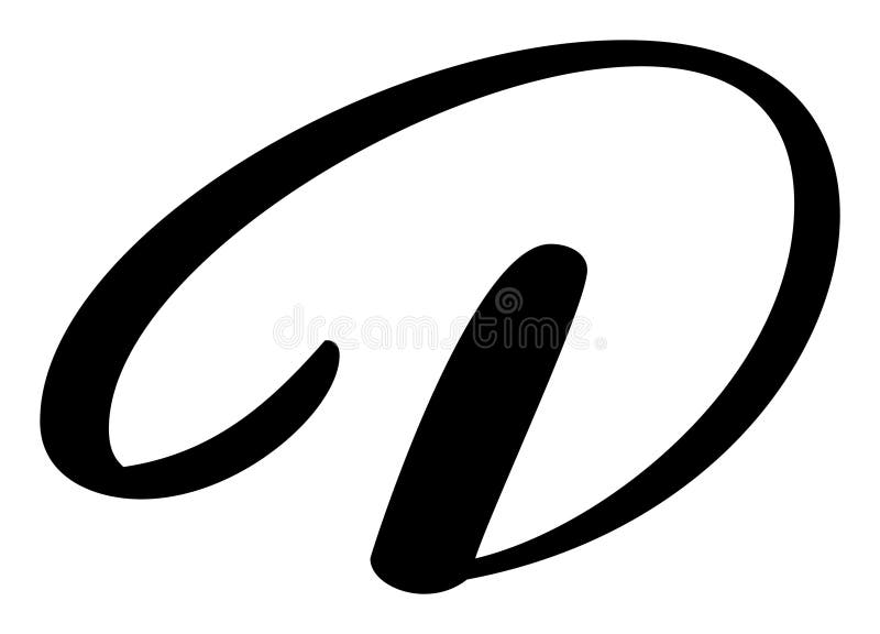 Vector Calligraphy Hand Drawn Letter D Logo. Script Font Stock Vector ...