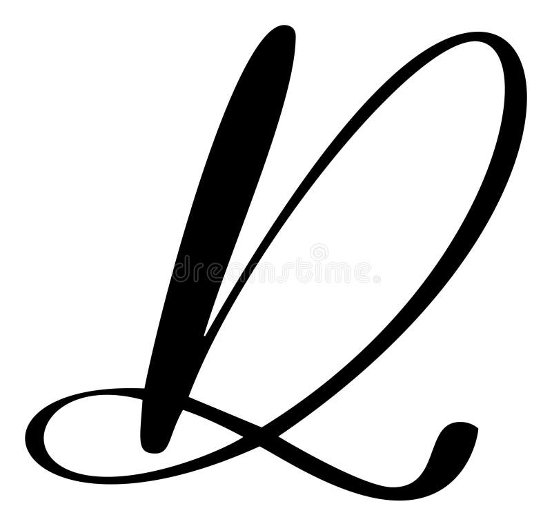 Vector Calligraphy Hand Drawn Letter D. Script Font Logo Icon Stock ...