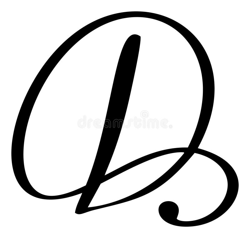 Vector Calligraphy Hand Drawn Letter D. Script Font Logo Icon Stock ...