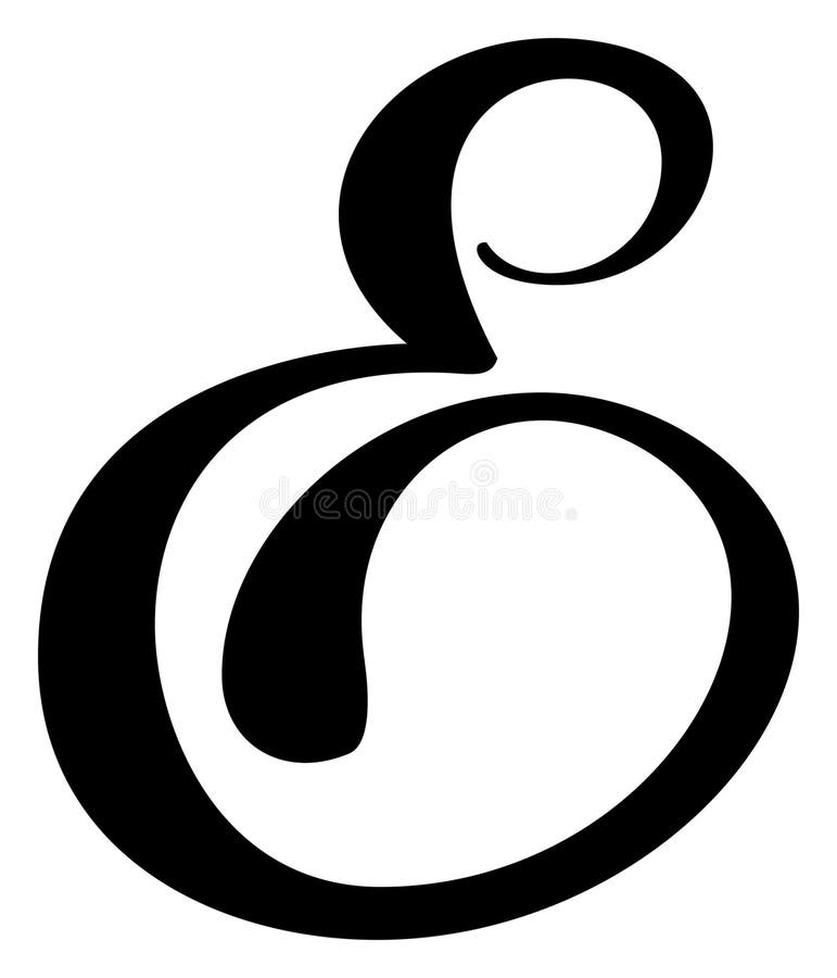 Vector Calligraphy Hand Drawn Letter E Logo. Script Font Stock Vector ...