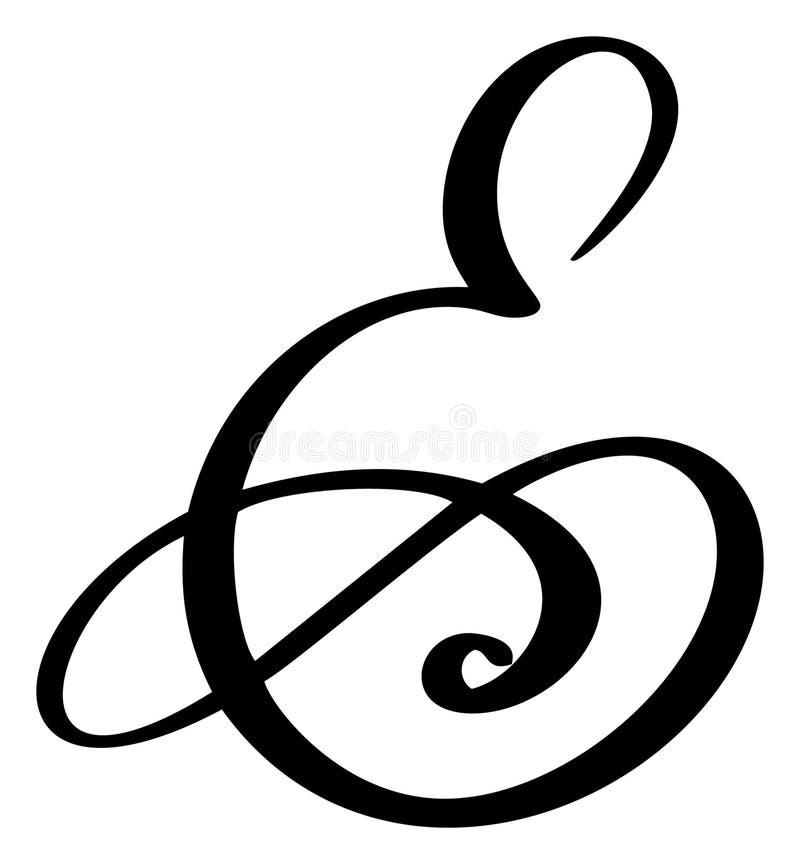 Vector Calligraphy Hand Drawn Letter E. Script Font Logo Icon Stock ...