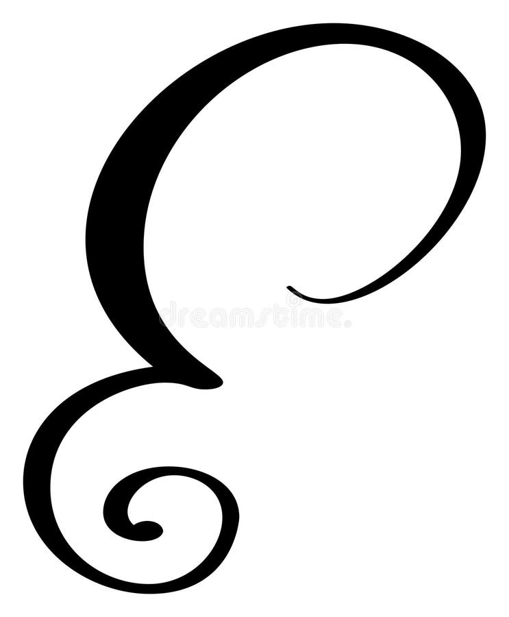 Vector Calligraphy Hand Drawn Letter E. Script Font Logo Icon Stock ...