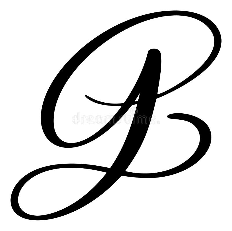 Vector Calligraphy Hand Drawn Letter G. Script Font Logo Icon Stock ...