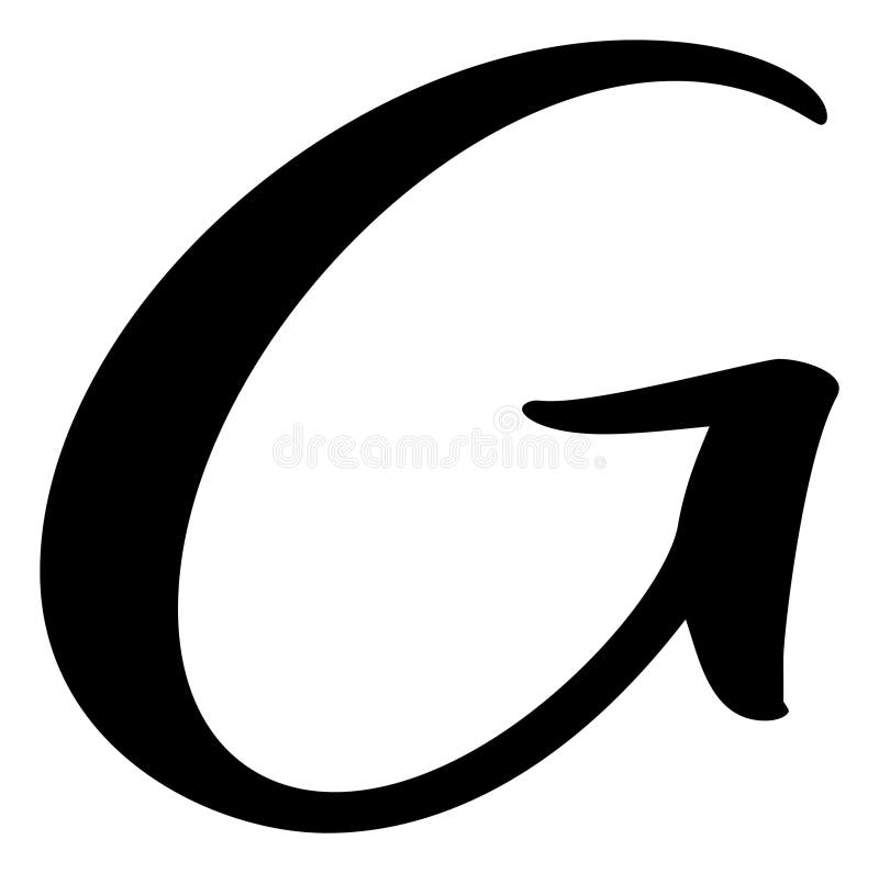 Vector Calligraphy Hand Drawn Letter G. Script Font Logo Icon Stock ...