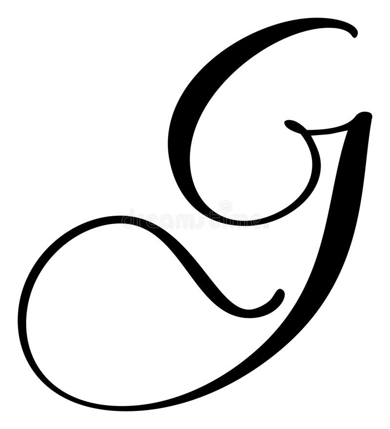 Vector Calligraphy Hand Drawn Letter G. Script Font Logo Icon Stock ...