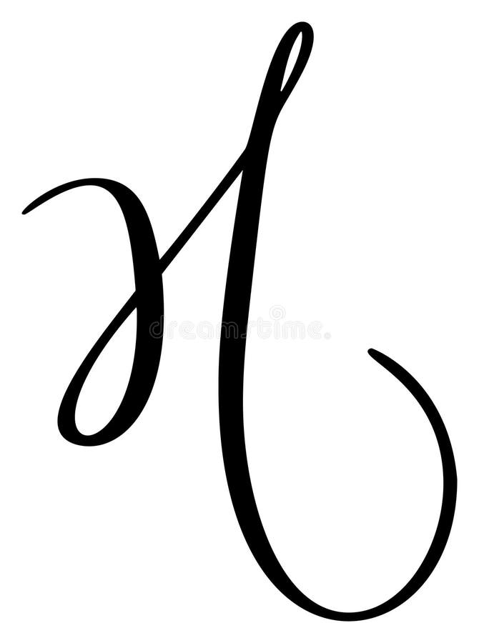 Vector Calligraphy Hand Drawn Letter H Logo. Script Font Stock Vector ...