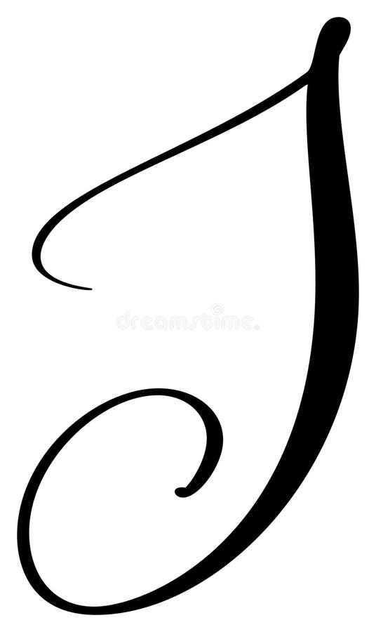 Vector Calligraphy Hand Drawn Letter I Drop Cap. Script Font Logo Icon ...