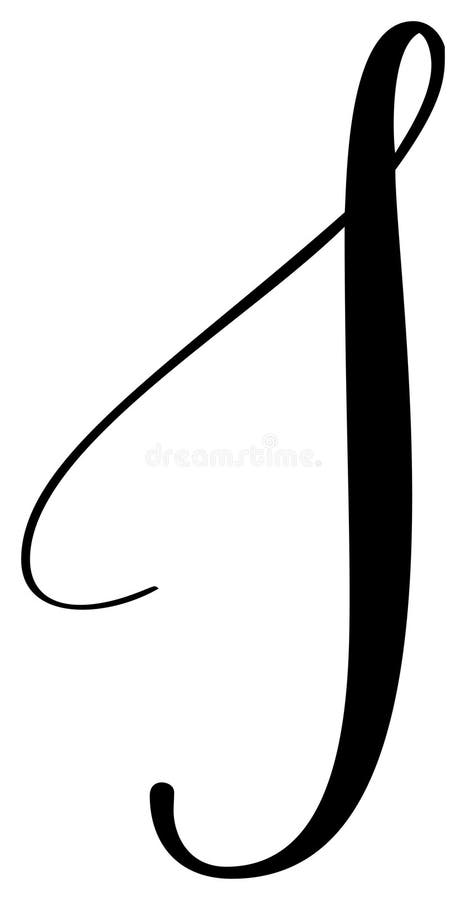 Vector Calligraphy Hand Drawn Letter I Drop Cap. Script Font Logo Icon ...