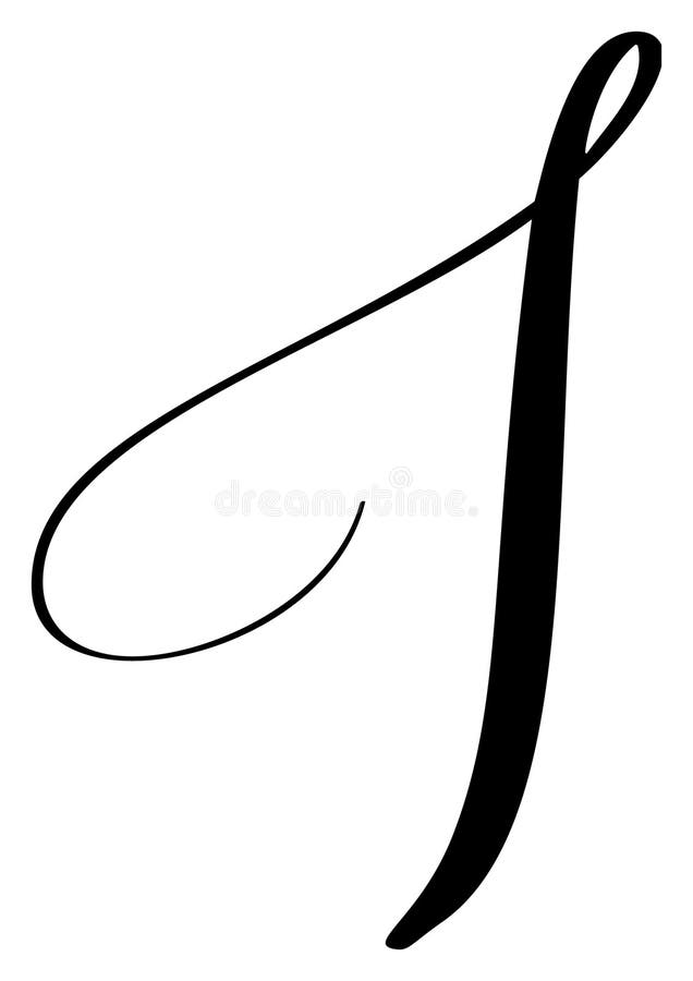 Vector Calligraphy Hand Drawn Letter I Logo. Script Font Stock Vector ...