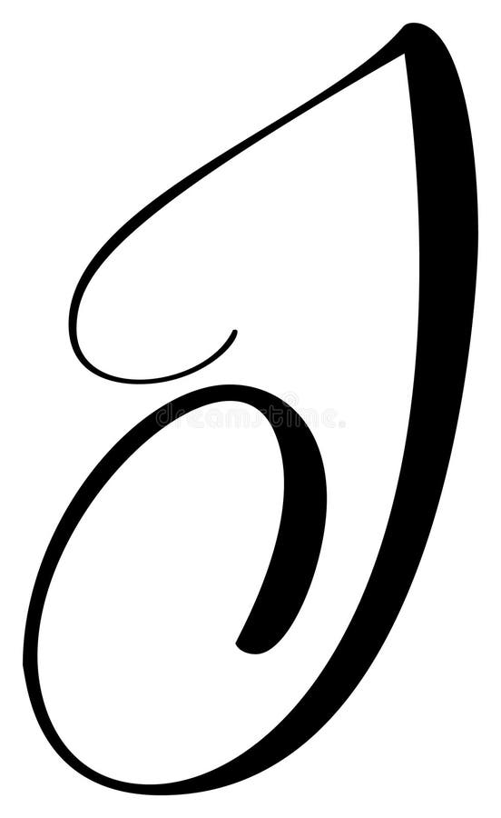 Vector Calligraphy Hand Drawn Letter I Logo. Script Font Stock Vector ...