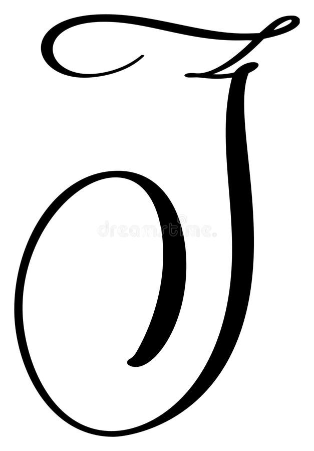 Vector Calligraphy Hand Drawn Letter J Icon Logo. Script Font ...