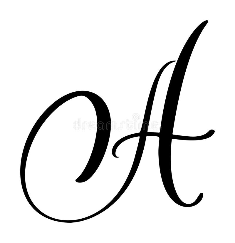 Vector Calligraphy Hand Drawn Letter a Logo. Script Font. Handwritten ...