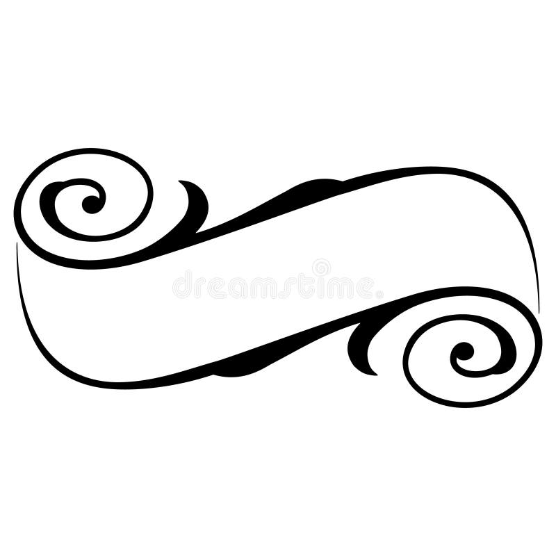 Vector Calligraphy Ribbon Frame Banner Stock Vector - Illustration of ...