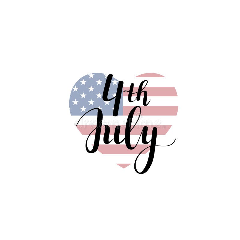 Vector Calligraphy 4th of July Celebration Icons Stock Vector ...