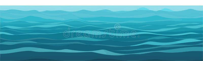 Vector Calm Ocean Wide Illustration Stock Vector - Illustration of ...