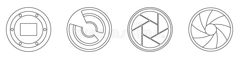 Camera Shutter Vector Icon. Vector Camera Matrix. Set of Camera Lens ...