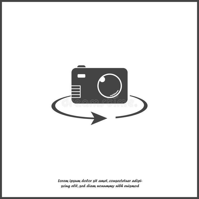 Vector Camera Rotate Icon. Retro Camera Icon on White Isolated ...
